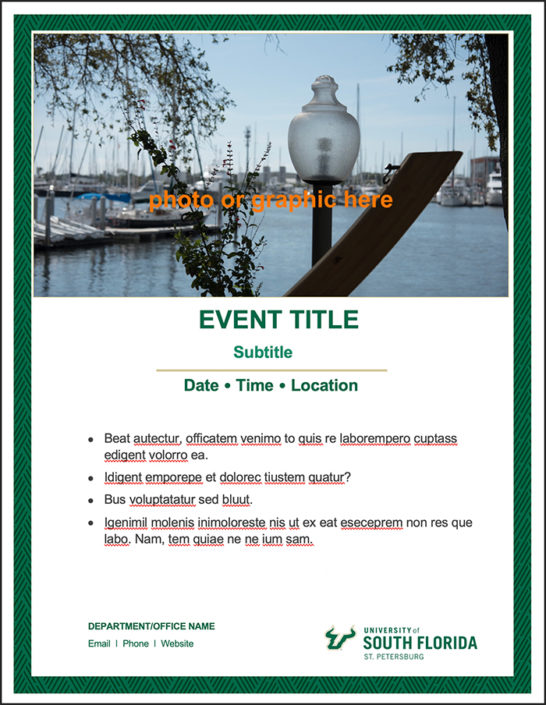 Design Templates | Marketing and Communications | USF St. Petersburg Campus
